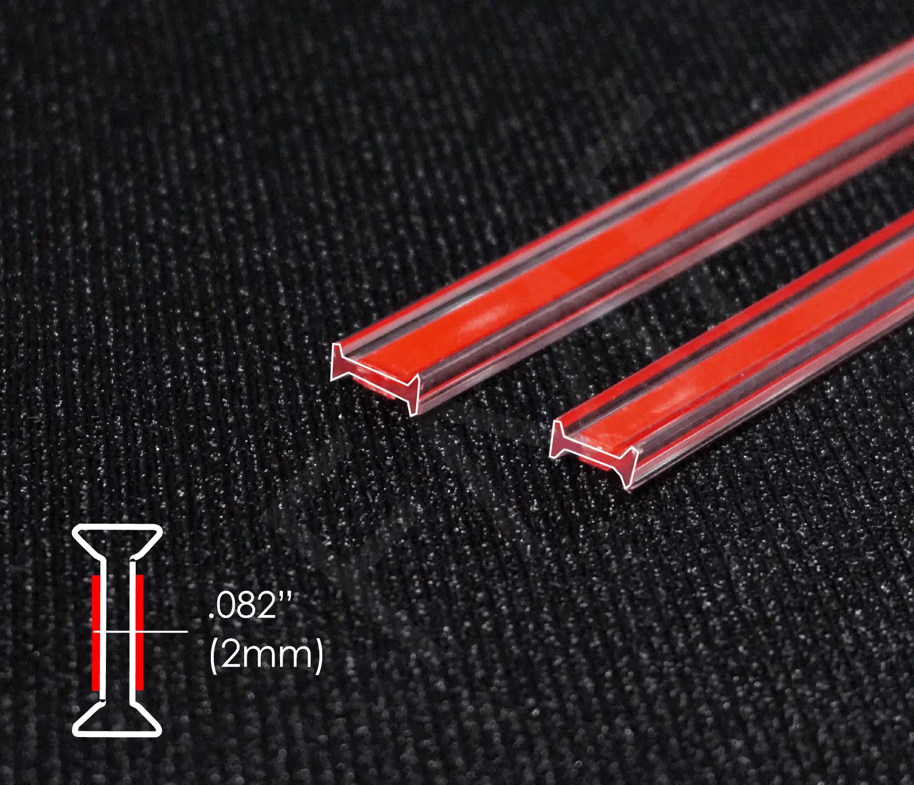 Clear Strip 180° Glass Joints Seal | FMF Glass Hardware Inc